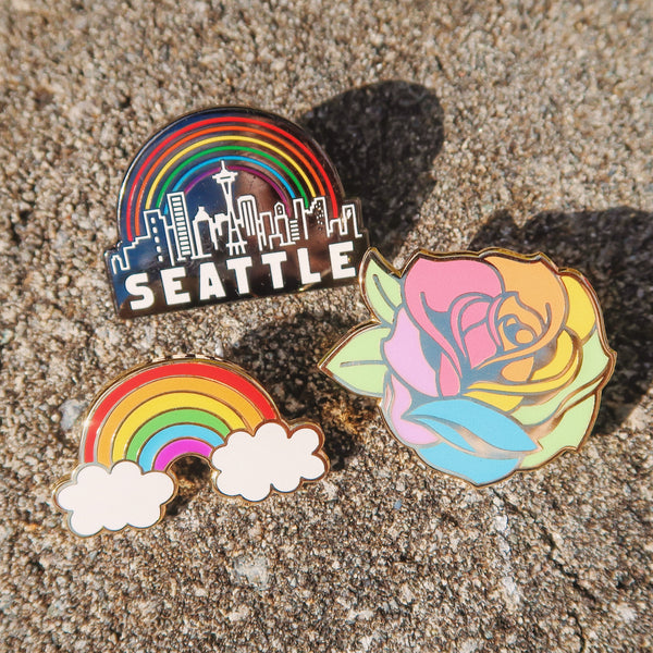 pride rose | enamel pin - Choke Shirt Company